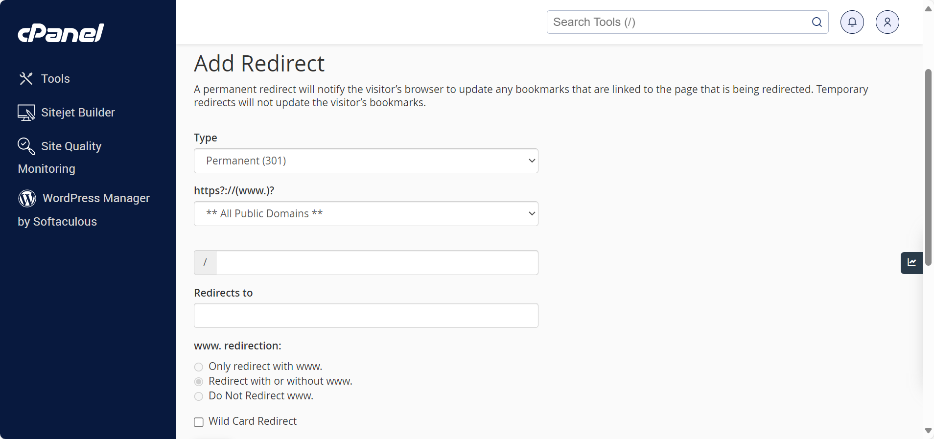 Redirecting a Domain in cPanel