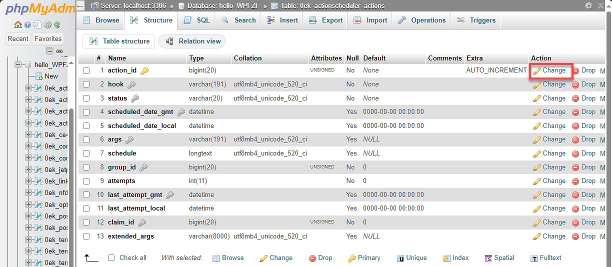 Modifying Table Columns in phpMyAdmin Modifying Table Columns in phpMyAdmin