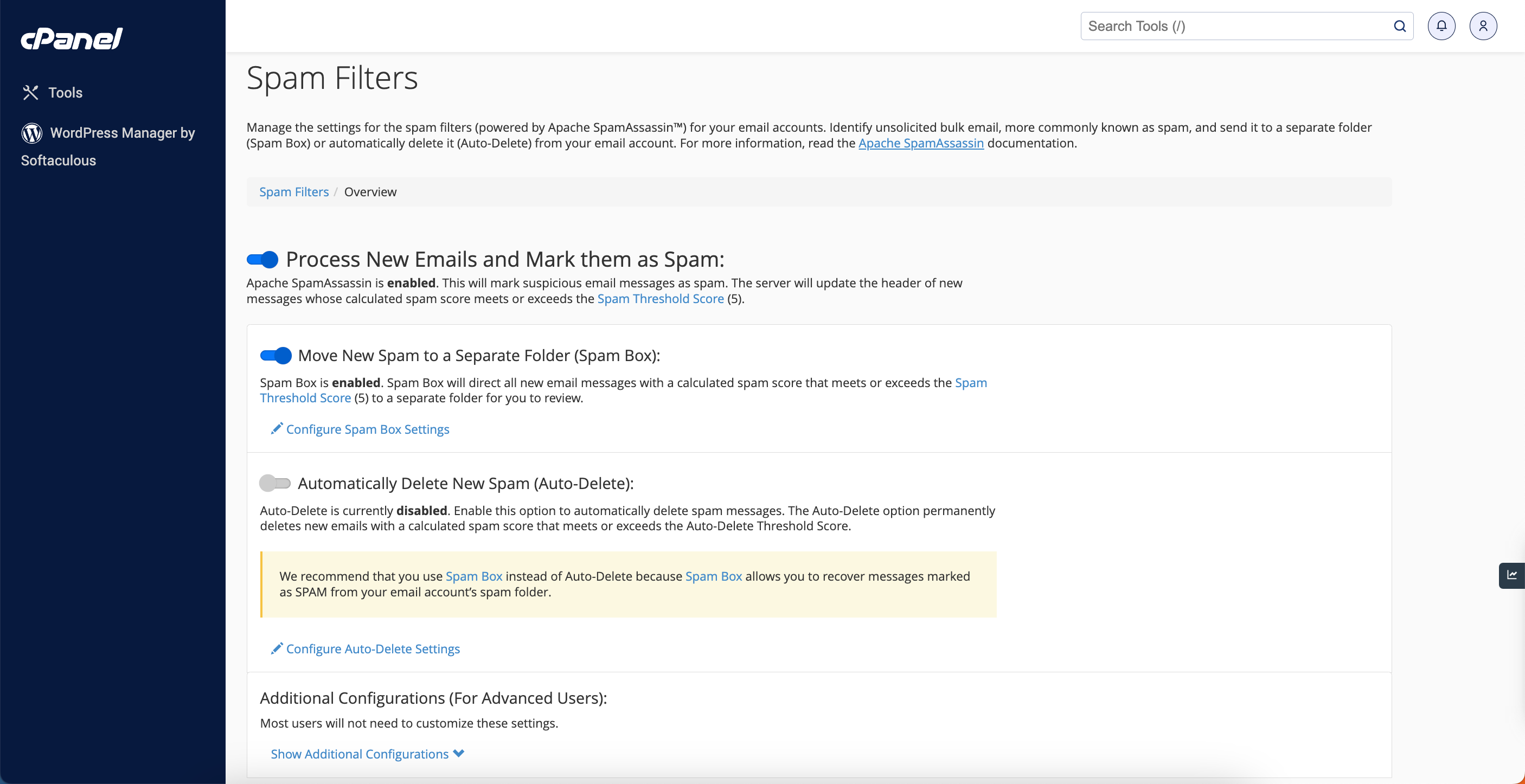 SpamAssassin Access Spam Folder spamassassin-access-spam-folder